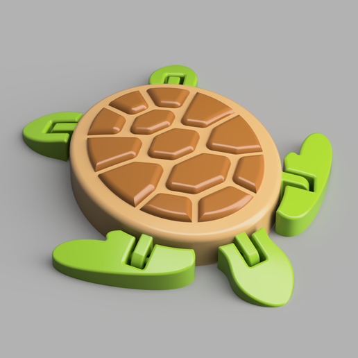🐢 Articulated Turtle・ 3MF File for 3D printing・Cults