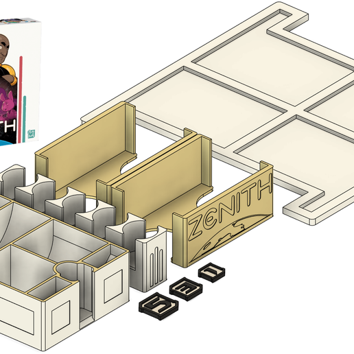 🎲 Zenith - Board Game Insert and Tokens・ 3D File for 3D printing・Cults