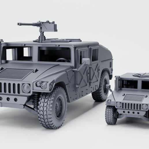 🥶 HMMWV Humvee (Hummer H1) (EE.UU., Guerra Fría) (escala 1:56 y 1:100 ...