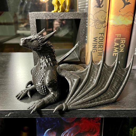 🐉 Black Dragon Figure Bookshelf Decor・ STL File for 3D printing・Cults