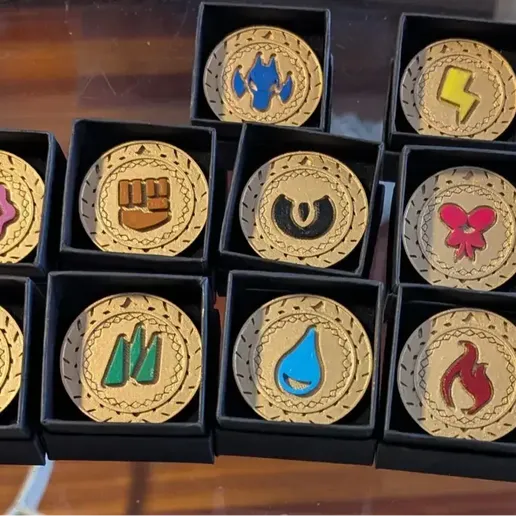 🐉 Paldea Pokemon Badges・Free 3D File for 3D printing・Cults