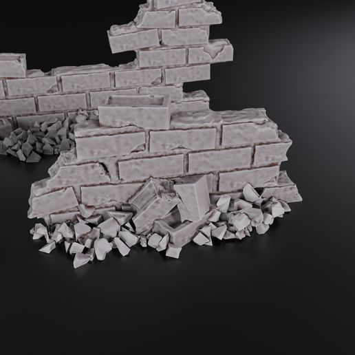 🧱 wargames brick wall terrain basing set・ STL File for ・Cults