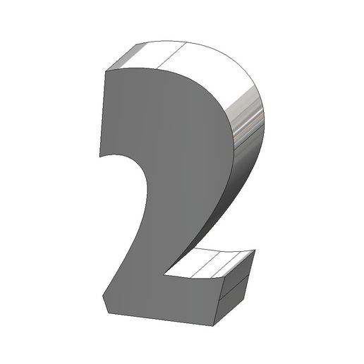 🧑‍🎨 2 Zahl Showcard Gothic Font Number・ STL File for 3D printing・Cults