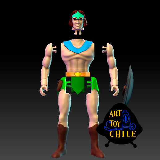 🦸 herculoids zandor hanna barbera action figure kenner toy・ OBJ File ...