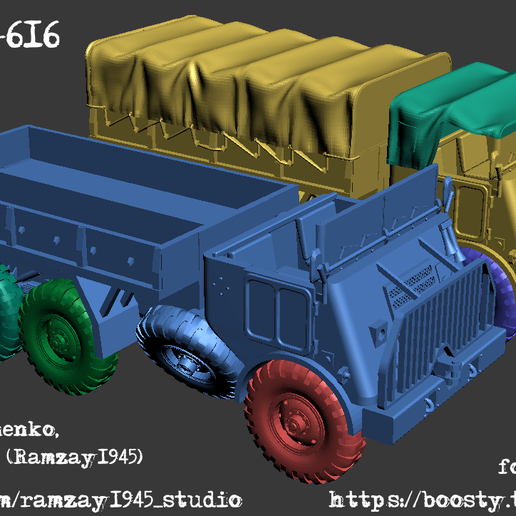 🪖 DAF YA-616 Dutch coldwar military truck 1:100・ STL File for 3D ...