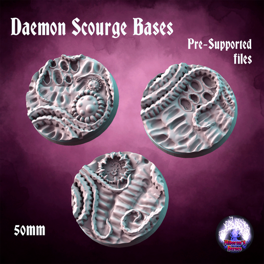 3D 文件 Daemon Scourge Bases - 50mm 🎲 ・可下载 3D 打印模型・Cults