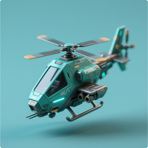 🚁 Miniature helicopter gunships・ STL File for 3D printing・Cults