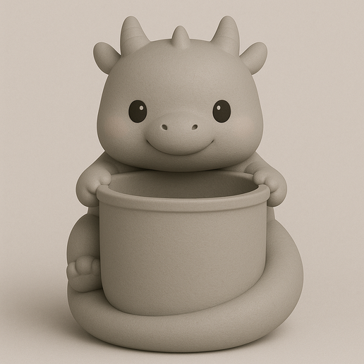 🐉Cute Kawaii Dragon Candy Pot & Desk Organizer・ STL File for 3D ...