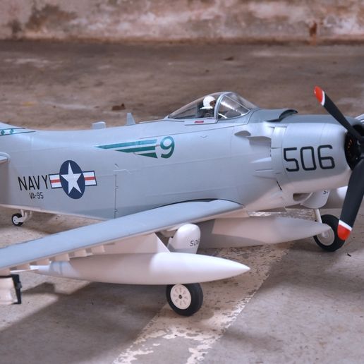 🛩️ Douglas A-1H Skyraider, 1100mm Scale RC Model・ 3D File for 3D ...