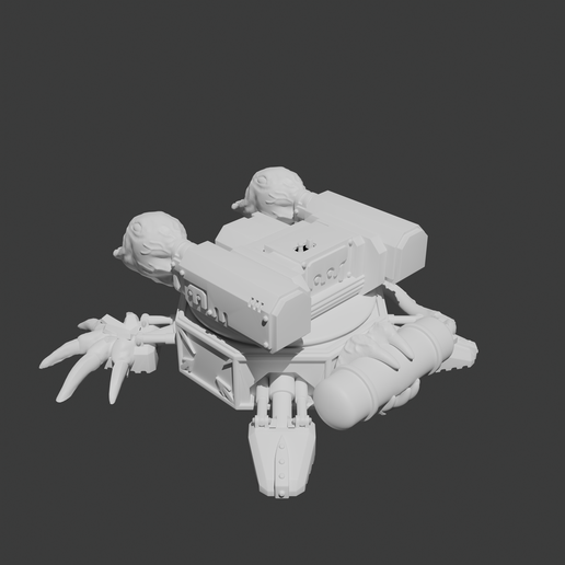💂 Corrupted turret - Demonic flamethrower・ OBJ File for 3D printing・Cults