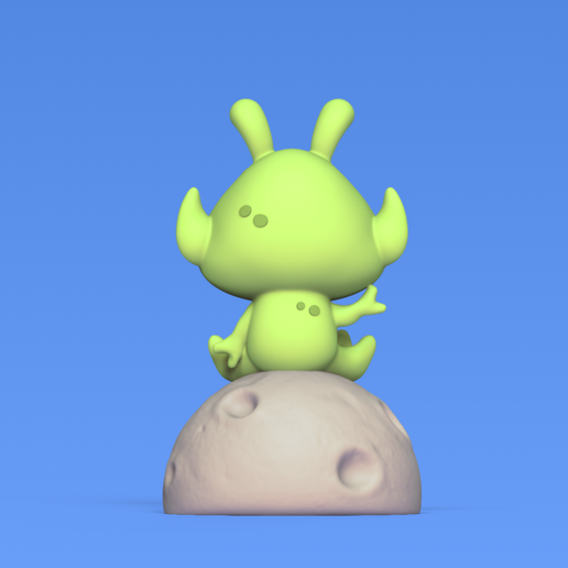 3D file Alien on Moon 👽 ・3D printer model to download・Cults