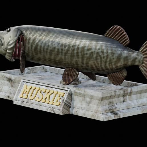 🐠 fish pike muskellunge muskie / Esox masquinongy open mouth statue ...