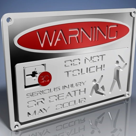 STL-Datei "DO NOT TOUCH" warning sign multi-color version for single ...