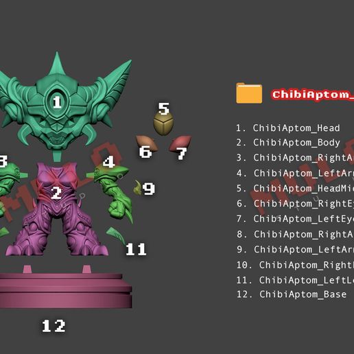 👾 Chibi Aptom Omega Blast・ 3D File for 3D printing・Cults