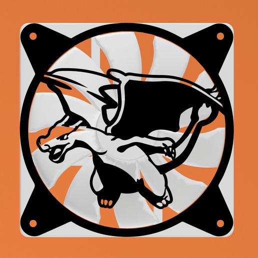 Archivo STL FAN COVER - POKEMON - CHARIZARD 🐉 ・Modelo para descargar y ...