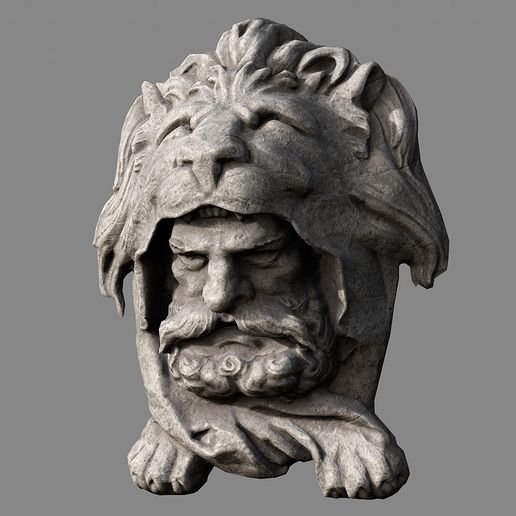 🦁 Lion hunter head sculpture・Free STL File for 3D printing・Cults