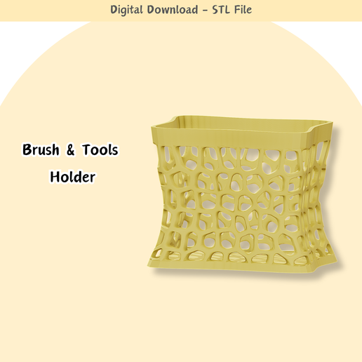 3D file Brush and Tools Holder | Voronoi Style | Digital STL File ...