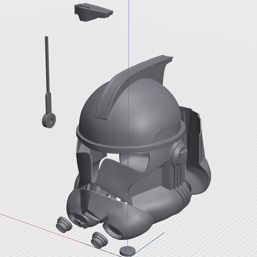 ⭐ Star Wars Clone Commando Full-Size Helmet 3D Print Model (7 Parts ...