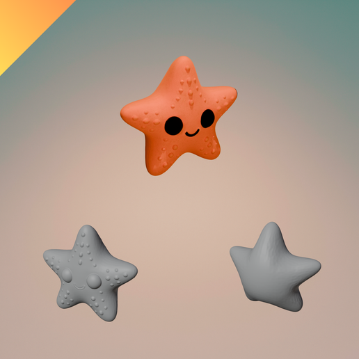 📁 Cute Starfish Character – STL and Textured GLB File for 3D Printing ...
