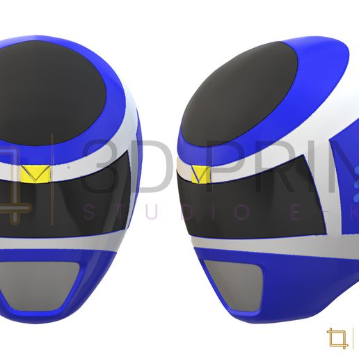 🛰 Power Rangers In Space Blue Ranger helmet・ STL File for 3D printing・Cults