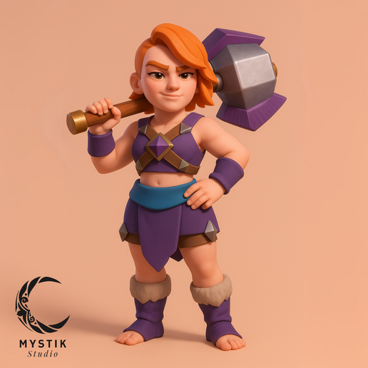 🆕 Valkyrie New Look- Clash Royale・ STL File for 3D printing・Cults