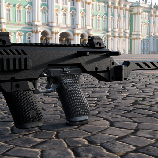 🔫 Glock 19 & 17 Gen 6 PDW conversion frame Roni・ STL File for 3D ...