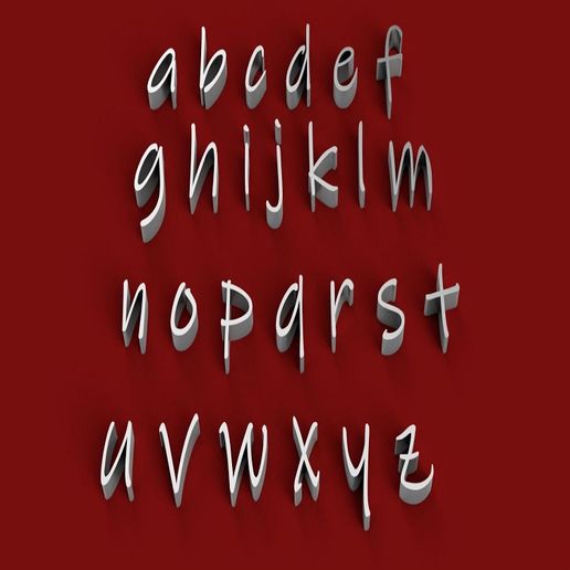 3D file INKFREE font lowercase 3D letters STL file 📁 ・Design to ...