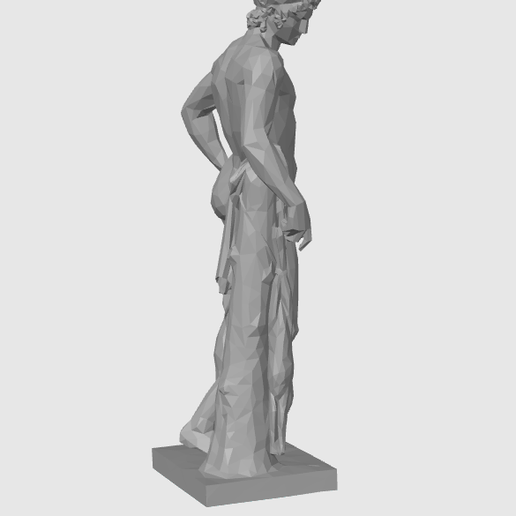 🏛️ Ancient Greek Sculpture - Low Poly Statue of Adonis after the hunt ...