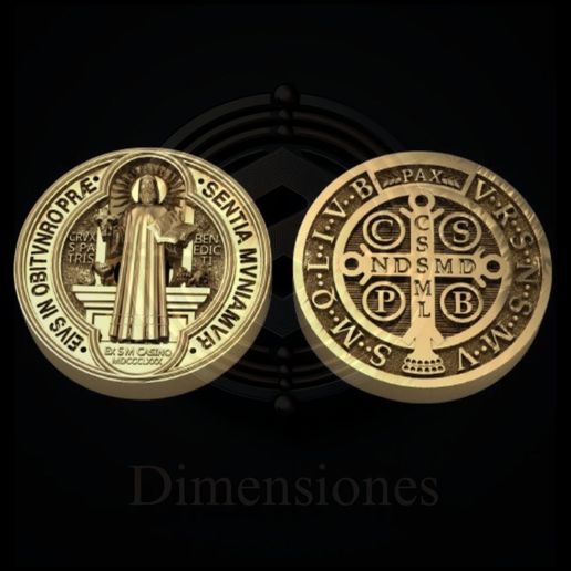 🏅 medalla san benito・Archivo STL para Impresión 3D・Cults
