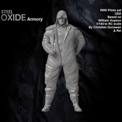 🧑‍ ️ WWI US pilot based on William Hopson・ STL File for 3D printing・Cults