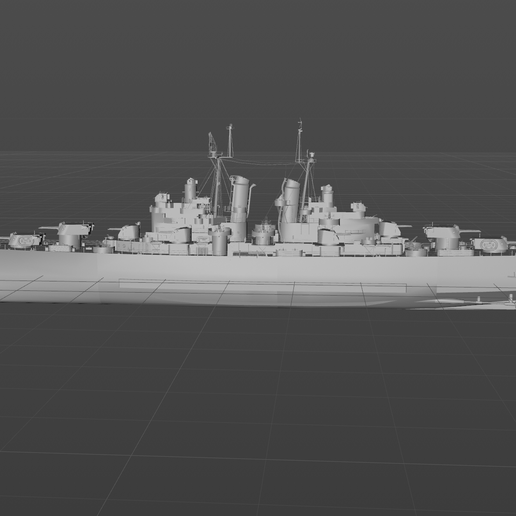 🚢 Digital model of the US Cleveland-class cruiser・ OBJ File for 3D ...