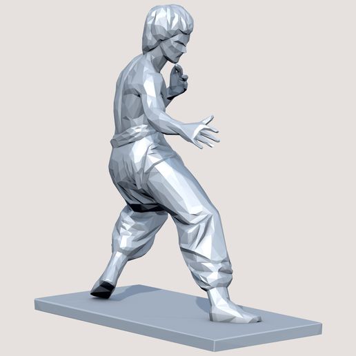 🥋 Bruce Lee Low Poly・ 3D File for 3D printing・Cults