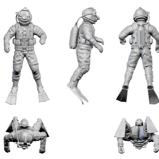 🗿 Industrial Diver Pos 03・ STL File for 3D printing・Cults