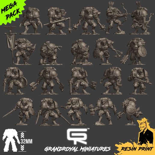 🛰 20 PCS SPACE WOLVES WEREWOLVES TROOPS POSE 1-20 MEGA PACK -1-・ 3D ...