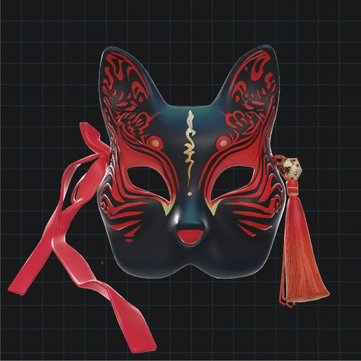 kitsune fox mask pattern