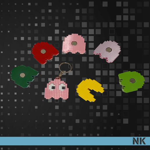 Free STL file PACMAN KEYCHAIN / MAGNETS 🗝️ ・3D printable object to ...