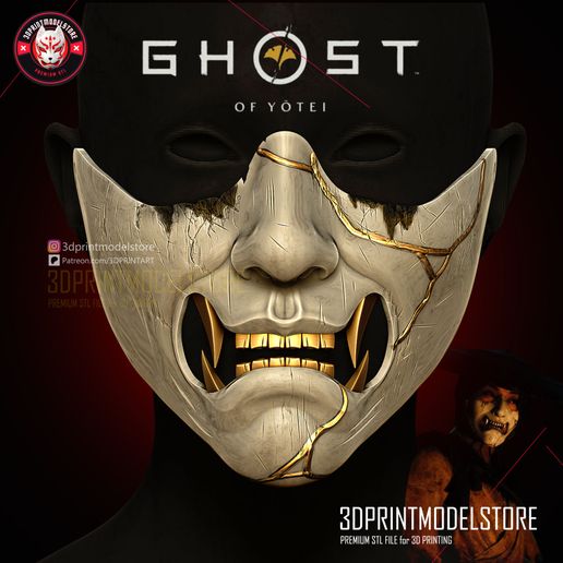 👻 Ghost of Yotei Atsu Oni Mask Cosplay・ 3D File for 3D printing・Cults