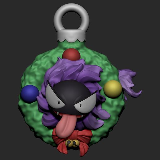 STL file Pokemon - Gastly Christmas Decoration 🐉 ・3D printing template ...