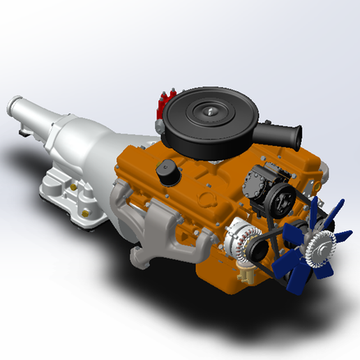 STL file 1/24 Scale MOPAR Small Block V8 (Chrysler LA) STOCK Base ...