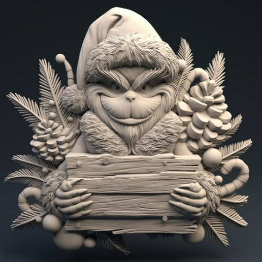 STL file Grinch modèle usinage CNC 👾 ・3D printer model to download・Cults