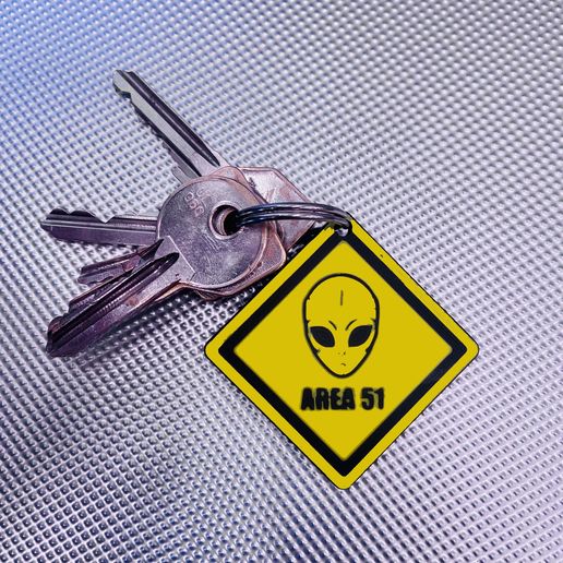 🗝️ Area 51 keychain・ 3MF File for 3D printing・Cults