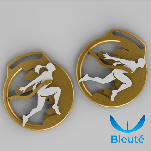 🏃 Set de Medallas para Running o maraton (dos versiones: silueta hombre ...