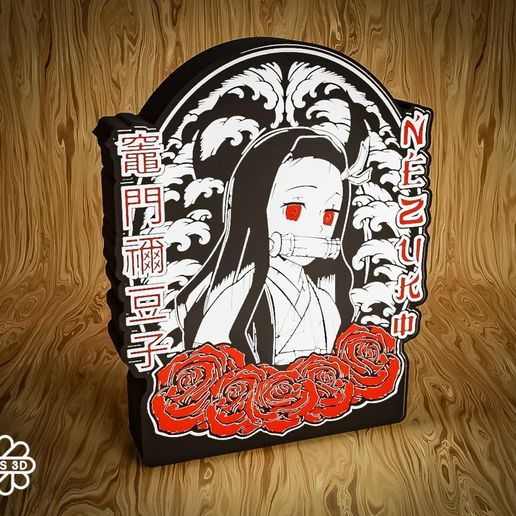 🪞 Nezuko Kamado Anime Lightbox – Demon Slayer Inspired 3D Model・ STL ...