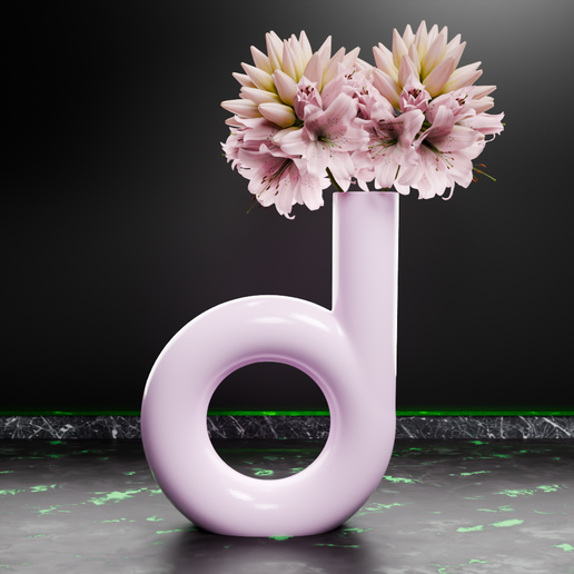 🟢 Letter 'd' 'b' Shaped Nordic Vase・Free STL File for 3D printing・Cults