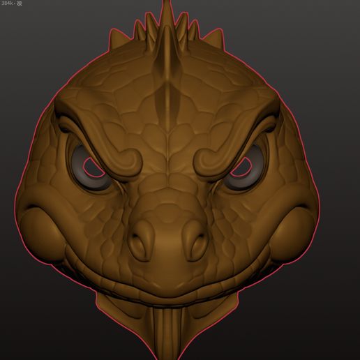 🦎 Iguana decorative mask・ OBJ File for 3D printing・Cults