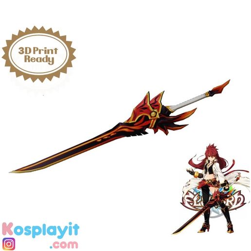 💜 Elsword - Elesis Blazing Heart Sword Digital 3D Model・ STL File for ...