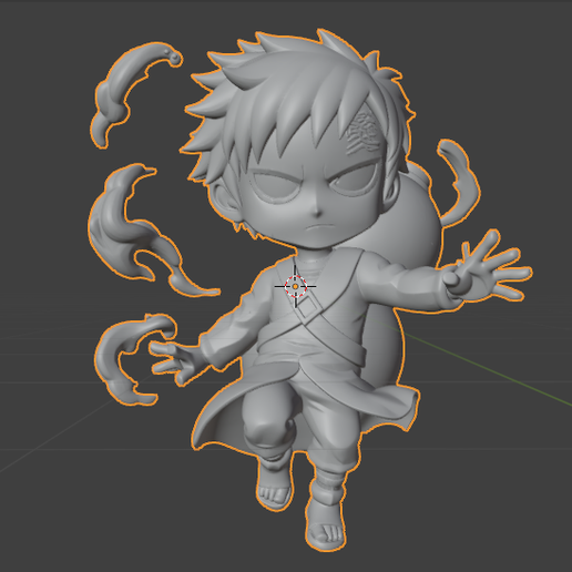 🎲 chibi gaara figure 3d・ STL File for 3D printing・Cults