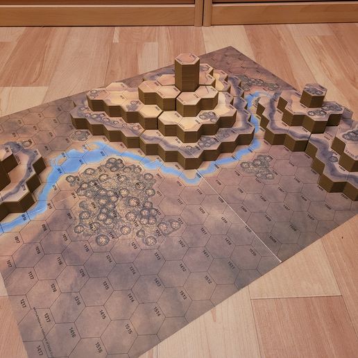 🗺️ BATTLETECH TERRAIN MAP SET#2: RIVER VALLEY・Free STL File for ・Cults