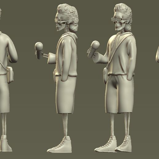 💀 skeleton singer-anatomy-skull-music concert・ STL File for ・Cults