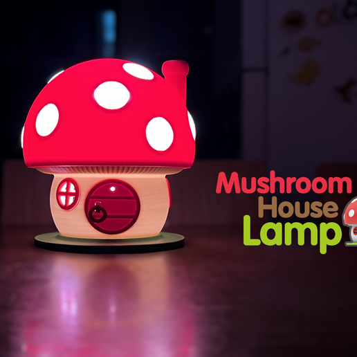 🍄 Mushroom House Lamp・Free STL File for 3D printing・Cults